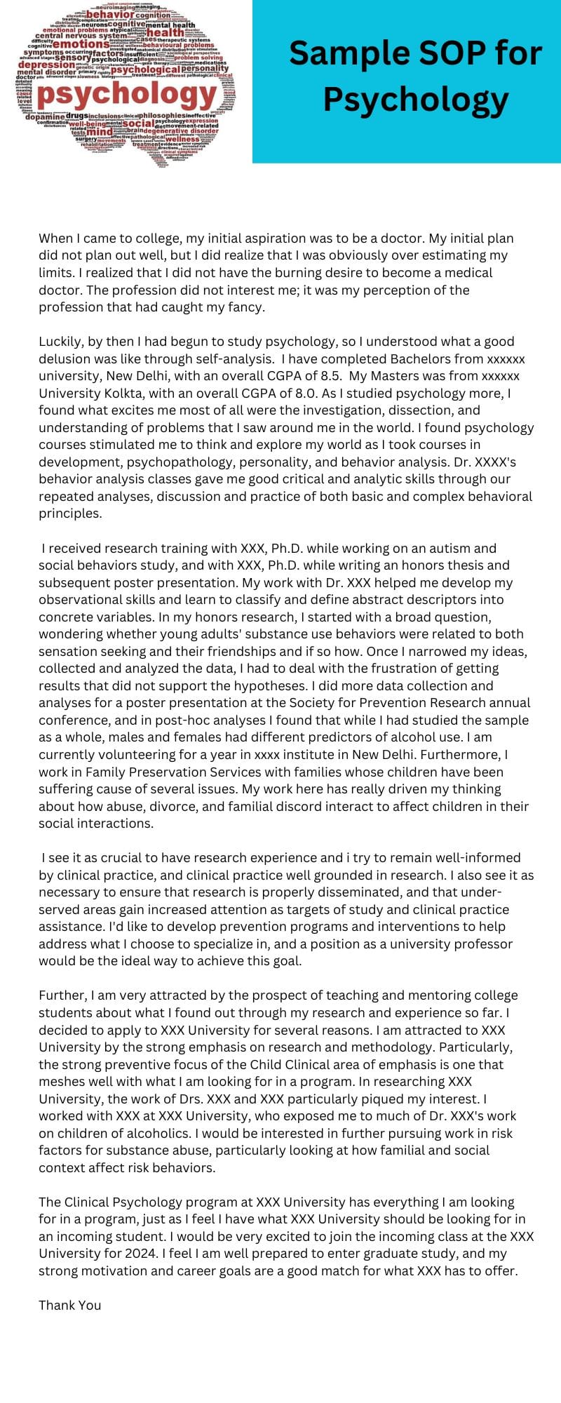 SOP for Psychology: Guidelines, Sample and Tips