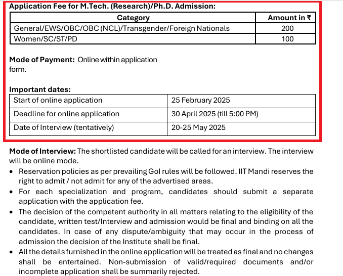 IIT Mandi Opens Applications for PhD, MTech, and Dual Degree Admissions ...