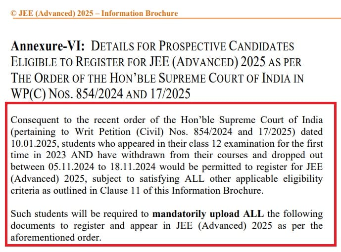 JEE Advanced 2025: Supreme Court Grants Third Attempt to Eligible ...