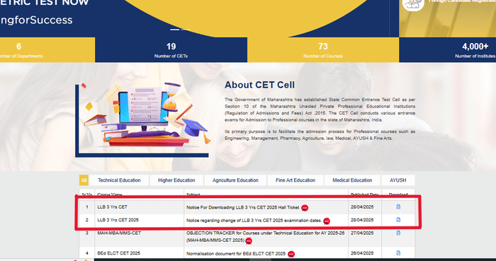 MH CET Law 2025: 3-Year LLB Exam Dates Revised, Admit Card Released at ...