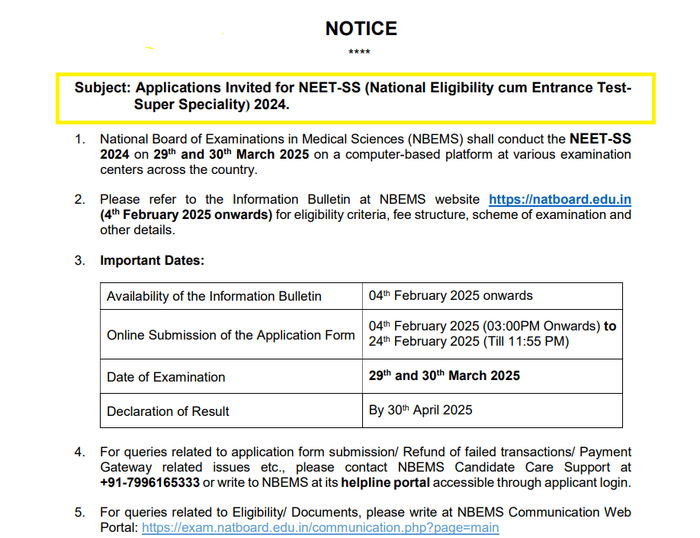 NEET SS 2024: Registration Open, Exam Scheduled for March 29-30