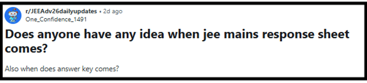 JEE Main 2026 Response Sheet: Download at jeemain.nta.nic.in, Check ...