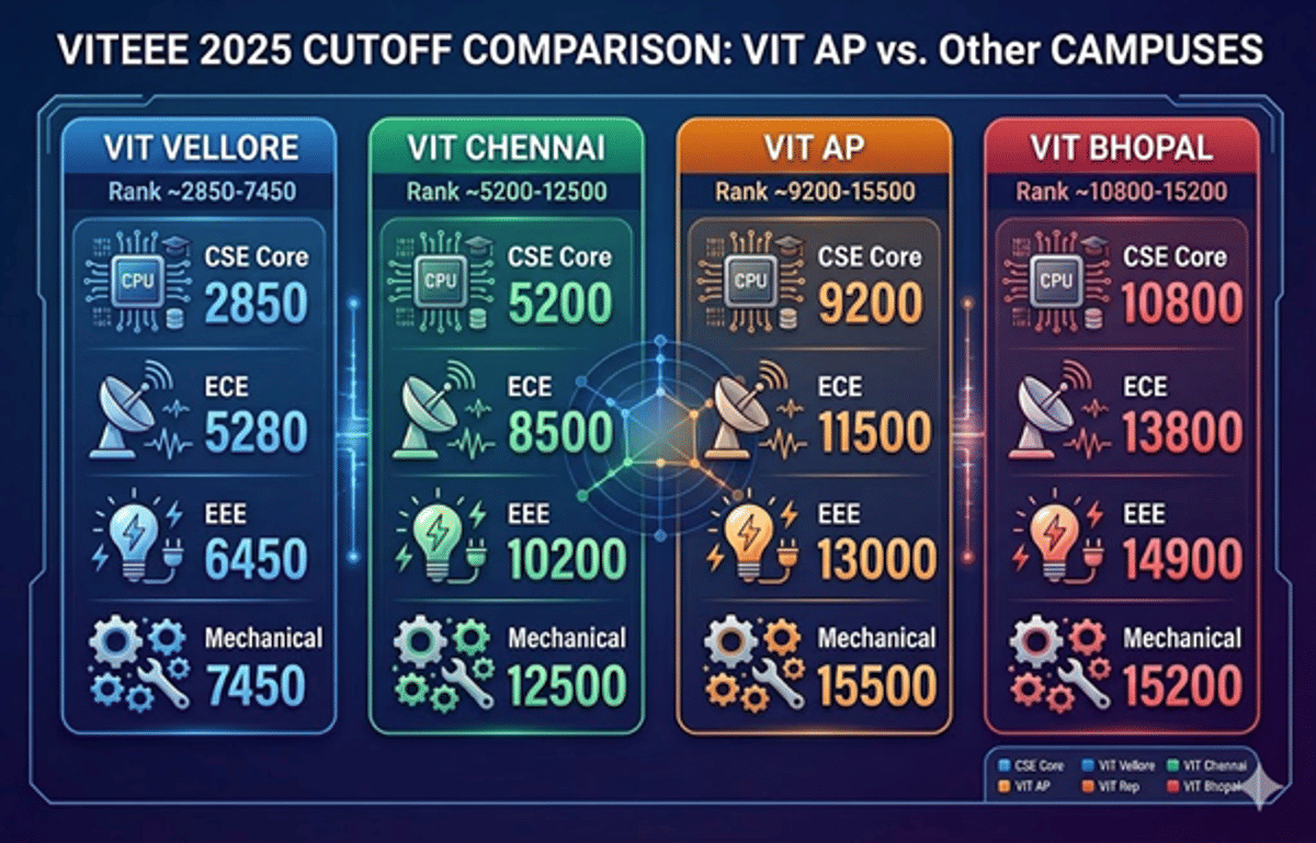 VITEEE 2026 Cutoff for VIT AP and Previous Years' Trends