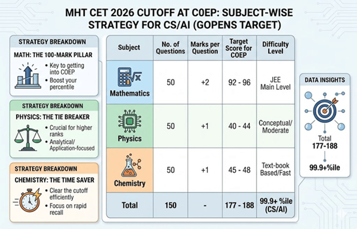 MHT CET 2026 Cutoff at COEP for General Category