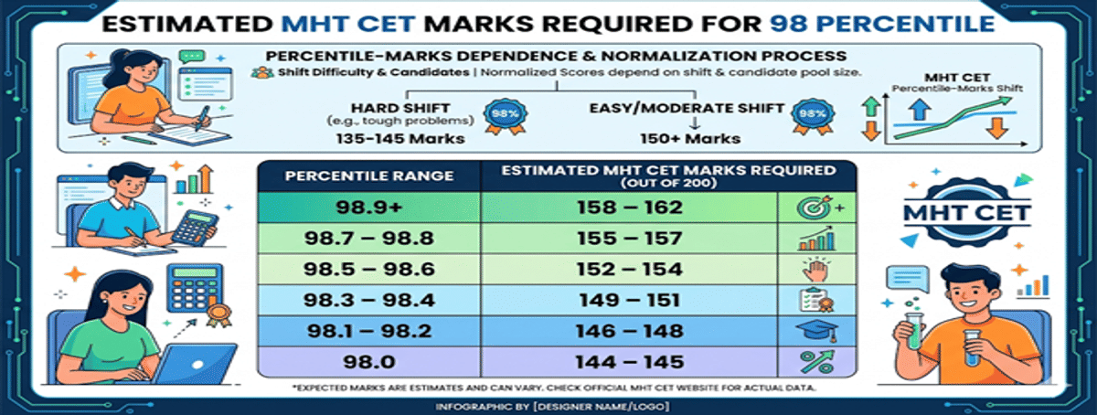 MHT CET Marks Required for 98 Percentile