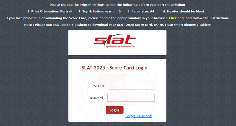SLAT 2025 Result Out @slat-test.org: Check Direct Link, Score Card ...