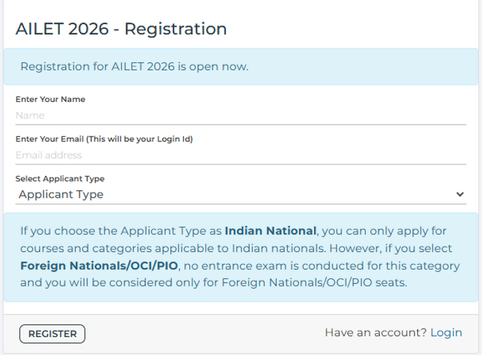 AILET 2026 Registration Begins - Check Application Form, Process, Fees and Important Documents