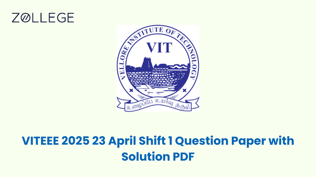 VITEEE 2025 23 April Shift 1 Question Paper : Download Solutions with ...
