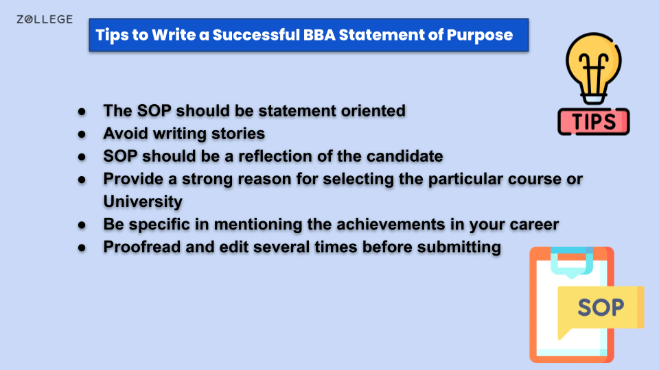 SOP for BBA: Format and Tips