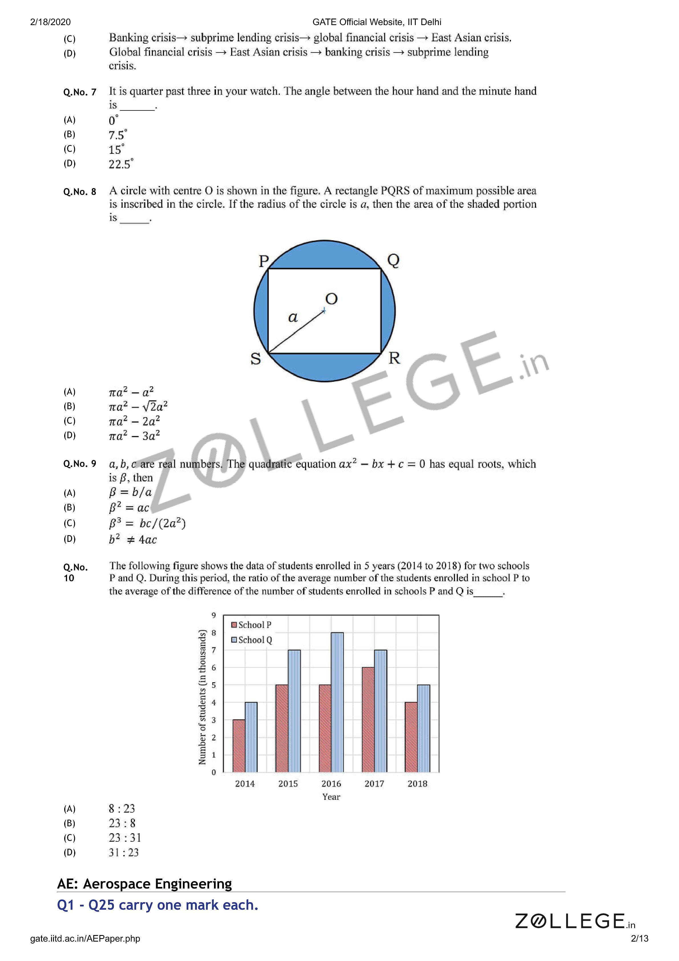 Gate Aerospace Engineering Ae Question Paper Answers