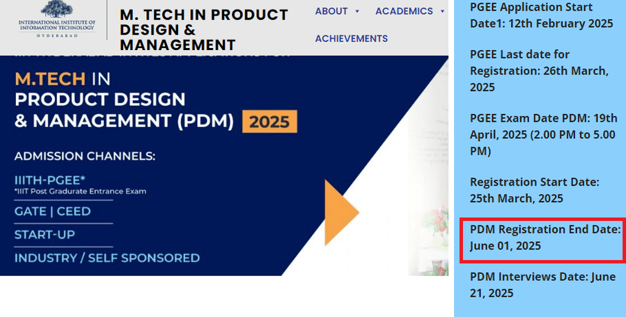 IIIT Hyderabad MTech Admission Open For 2025; Apply Till June 01