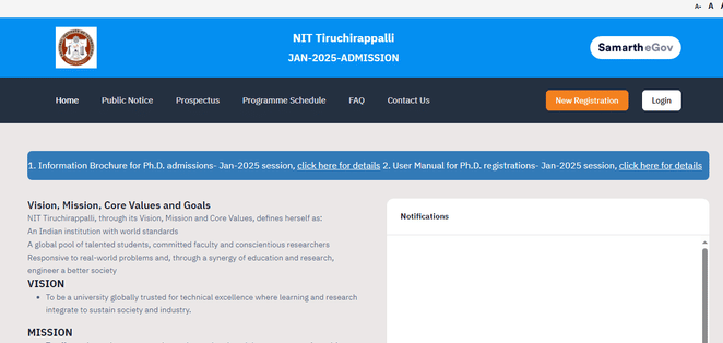 NIT Trichy PhD Admission 2025 Schedule Released; Apply Now
