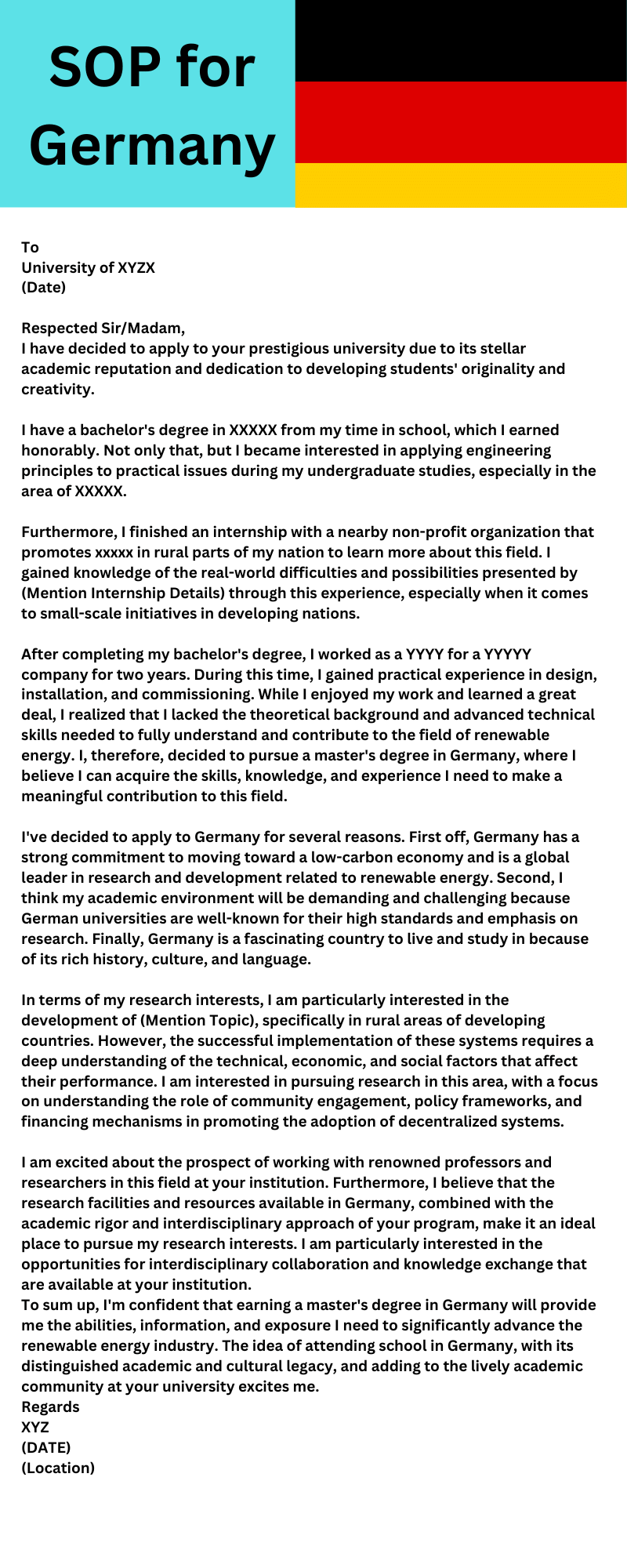 SOP for Germany: Format, Tips, and Sample