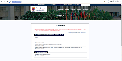 NFSU Admission 2024 (Open): Dates, Eligibility, Application Form ...