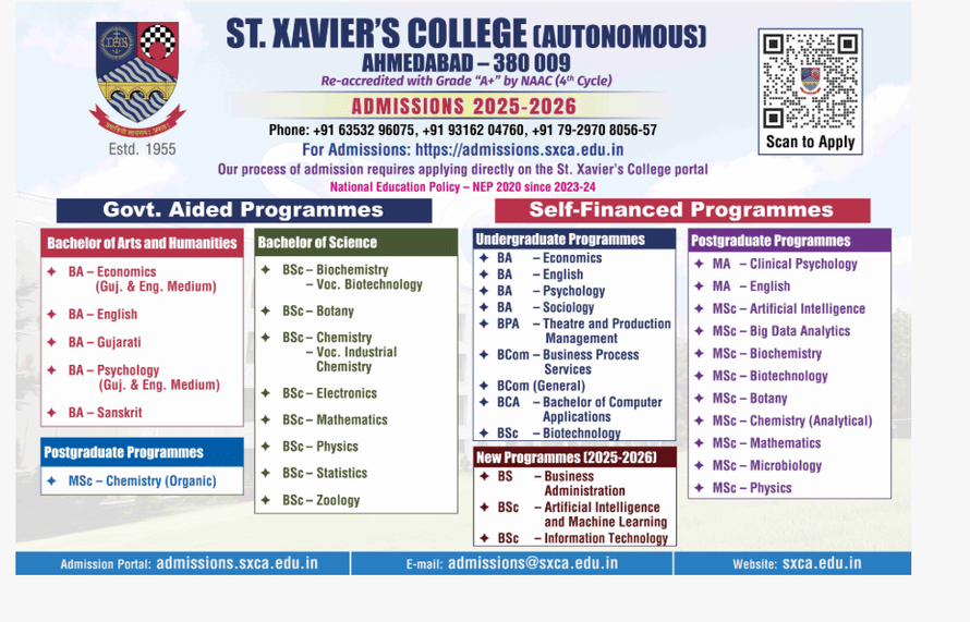 SXCA Ahmedabad Admission Open For Various Courses 2025; Check Details Here